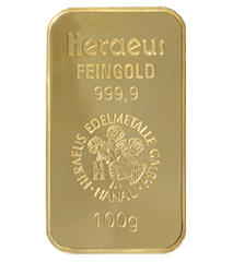 Gold bar price comparison: Buy 100 grams gold